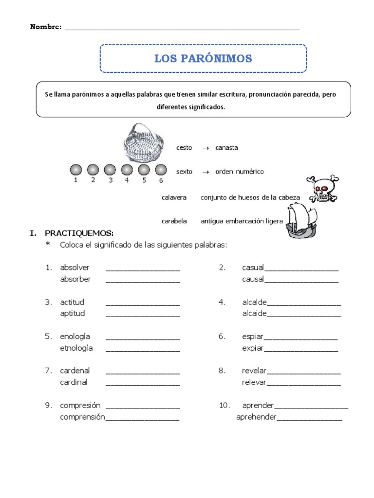 Ficha de Parónimo | PDF