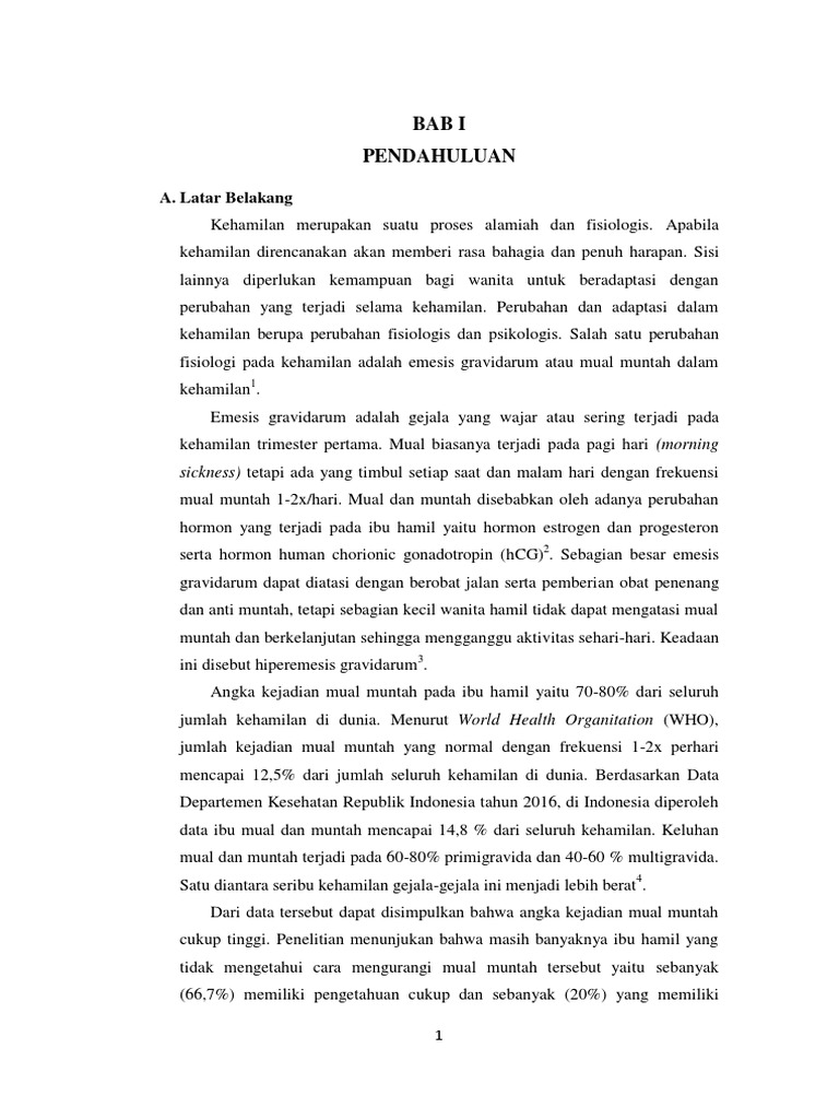 Bab I - Lta Emesis Gravidarum - Dea Novia Ramadhani | PDF