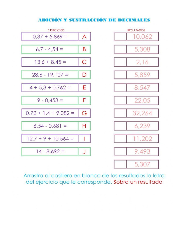 Operaciones Con Numeros Adicionales | PDF