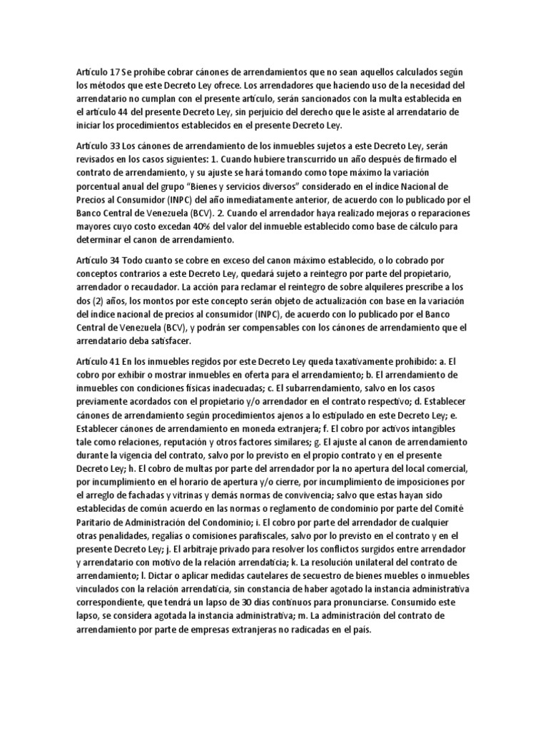 Estipulado Acerca de Los Canon de Arrendamiento | PDF | Condominio ...