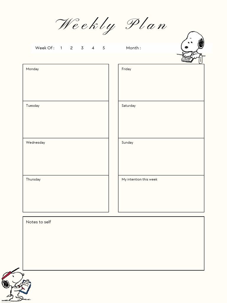 Snoopy Study Template | PDF