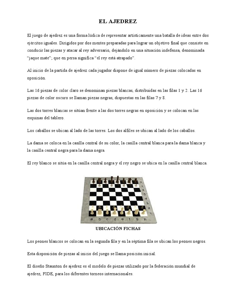 El Ajedrez | PDF | Ajedrez | Juego de azar