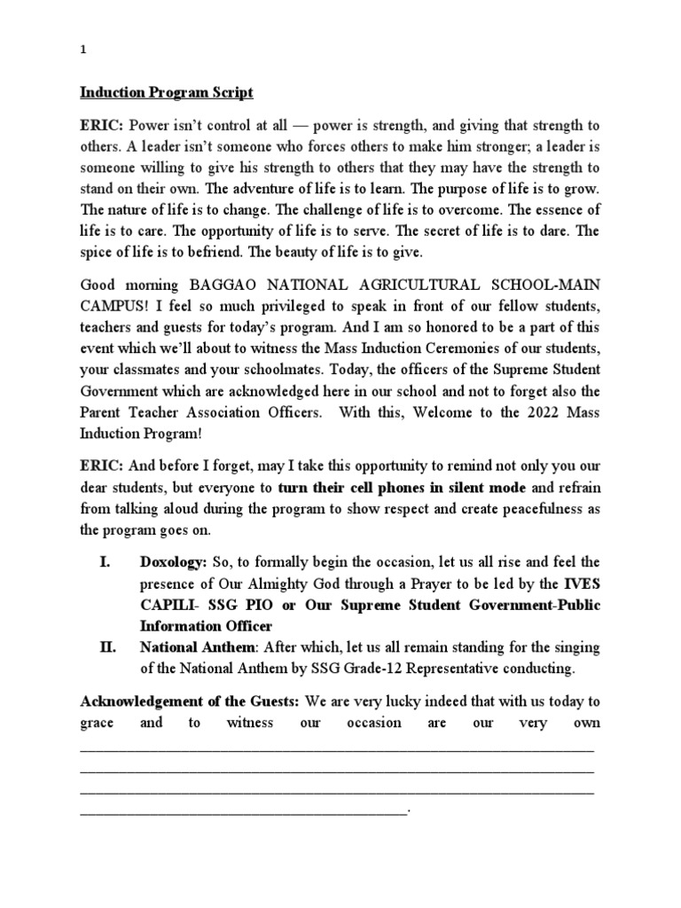 BNAS Mass Induction Program Script | PDF BNAS Mass Induction Program Script | PDF