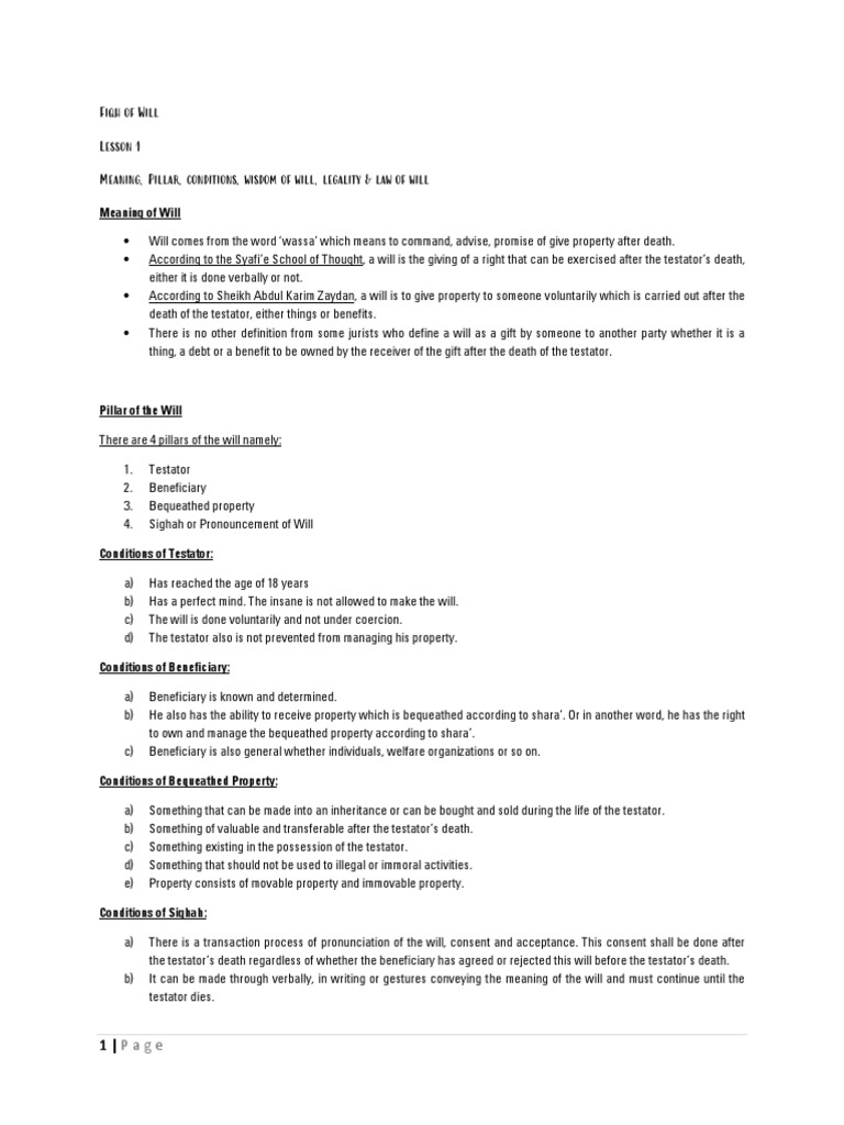 Will Notes | Download Free PDF | Inheritance | Will And Testament