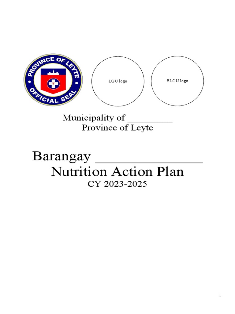 Barangay Nutrition Action Plan Template 2023 2025 A4 Size | PDF ...