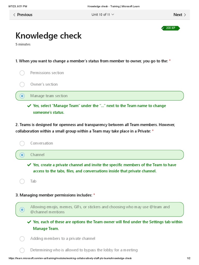 Knowledge Check - Training - Microsoft Learn 3 | PDF | Microsoft ...