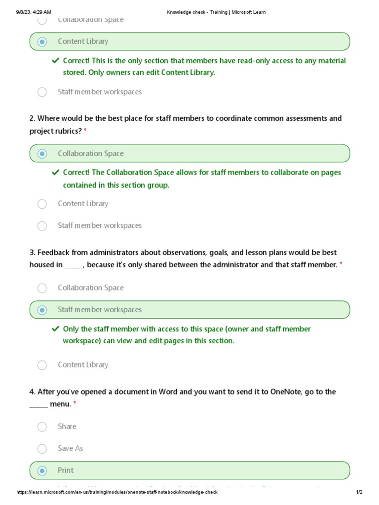 Knowledge Check - Training - Microsoft Learn 7 | PDF | Libraries | Software
