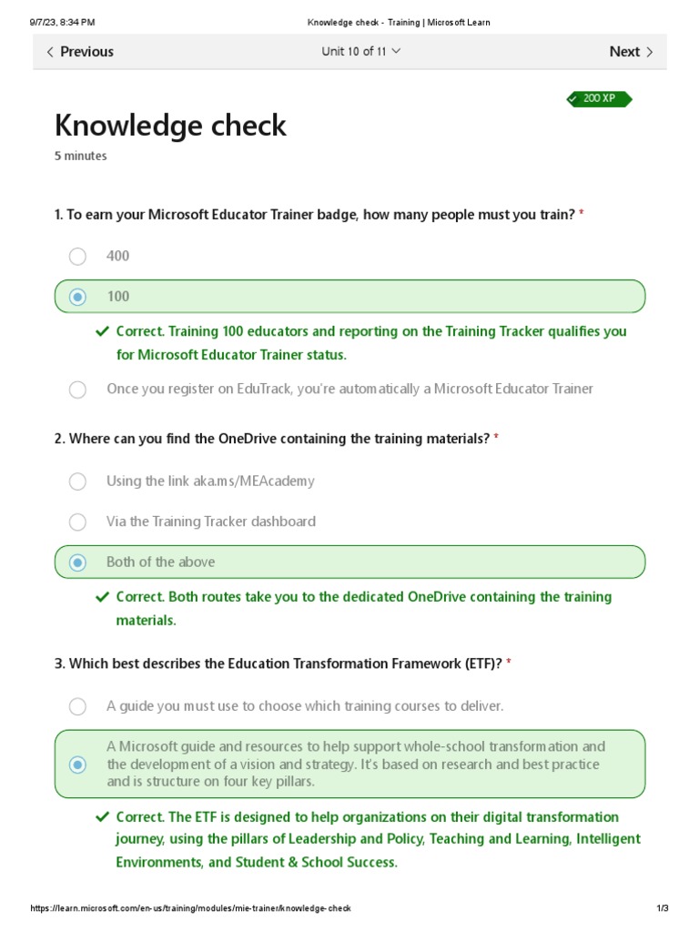Knowledge Check - Training - Microsoft Learn | PDF | Software | Computing