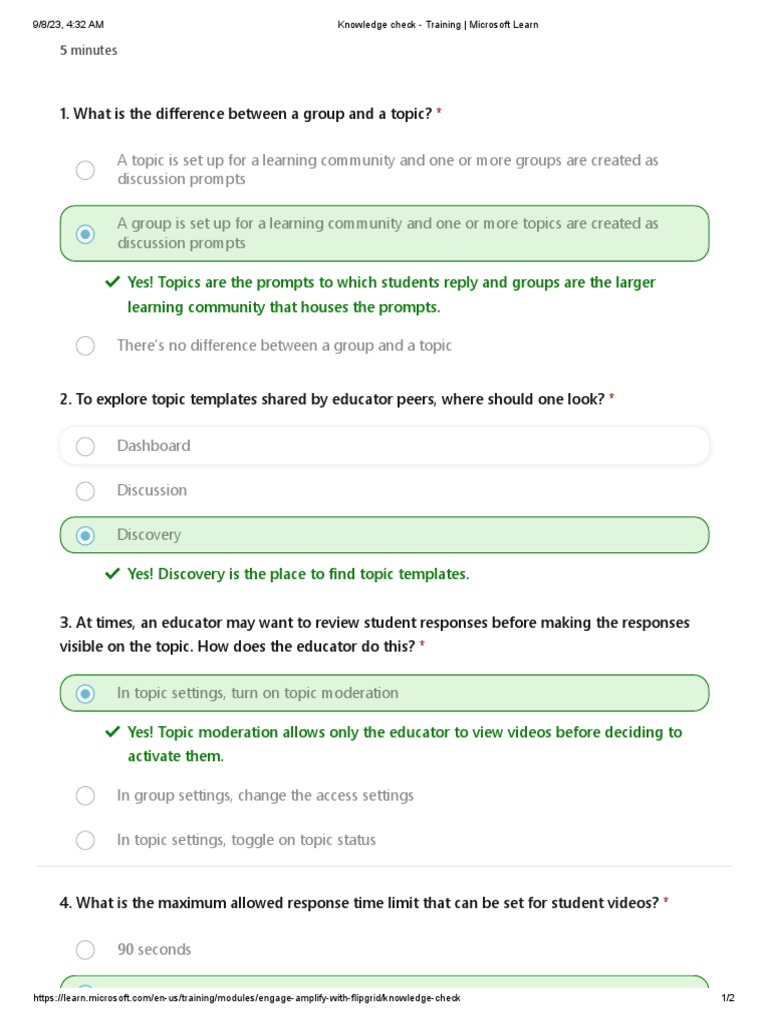 Knowledge Check - Training - Microsoft Learn 8 | PDF