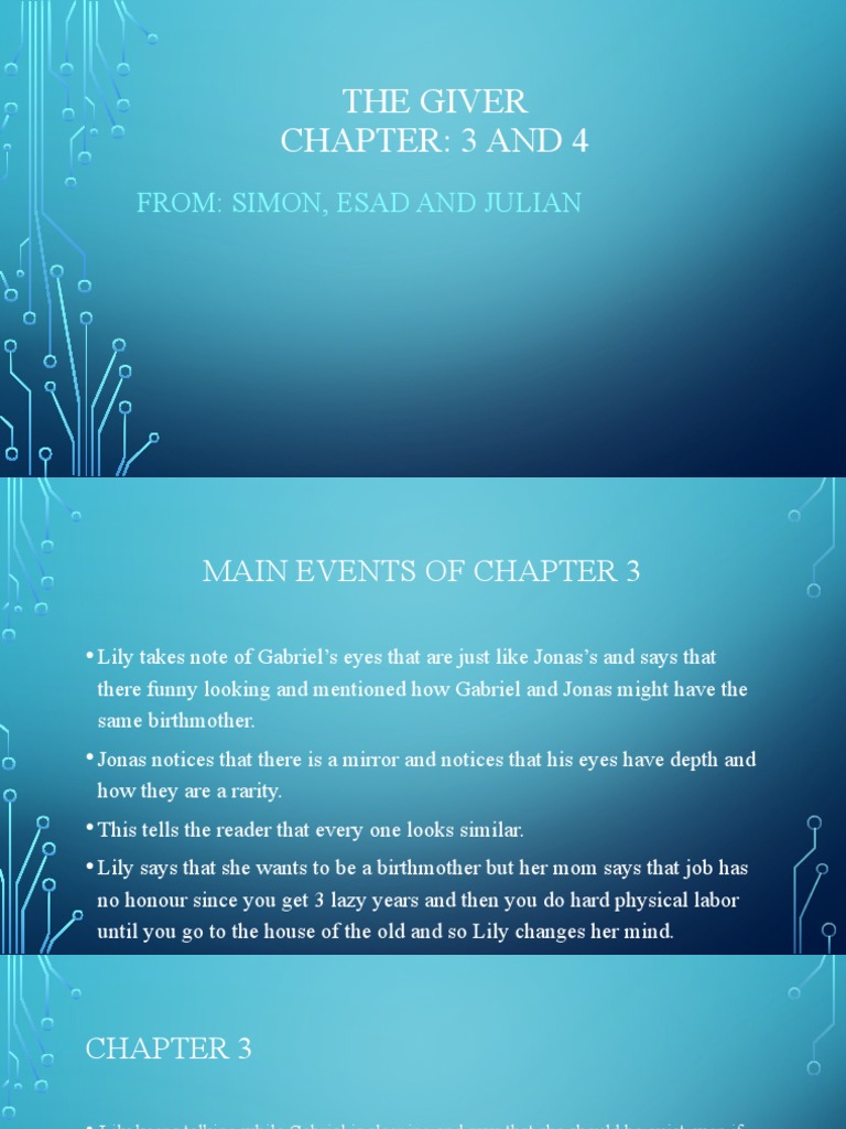 The Giver Cahp 3 and 4.Pptx 1 | PDF