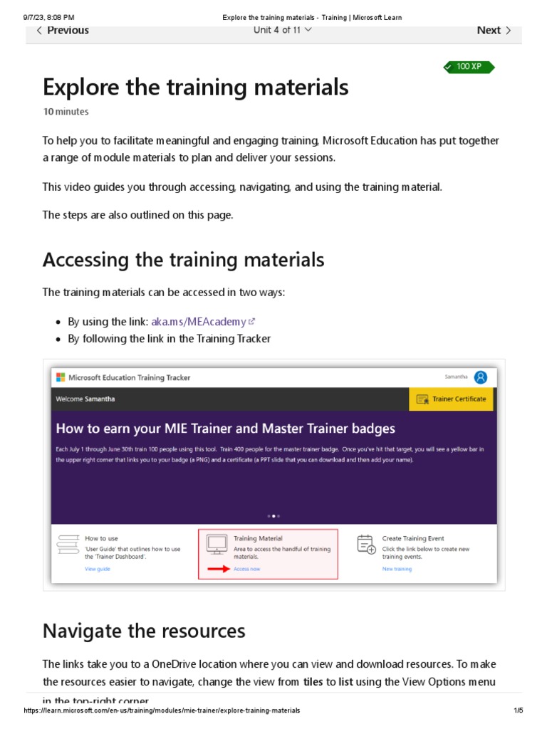 Microsoft Educator Training Resources | PDF | Software | Microsoft Windows