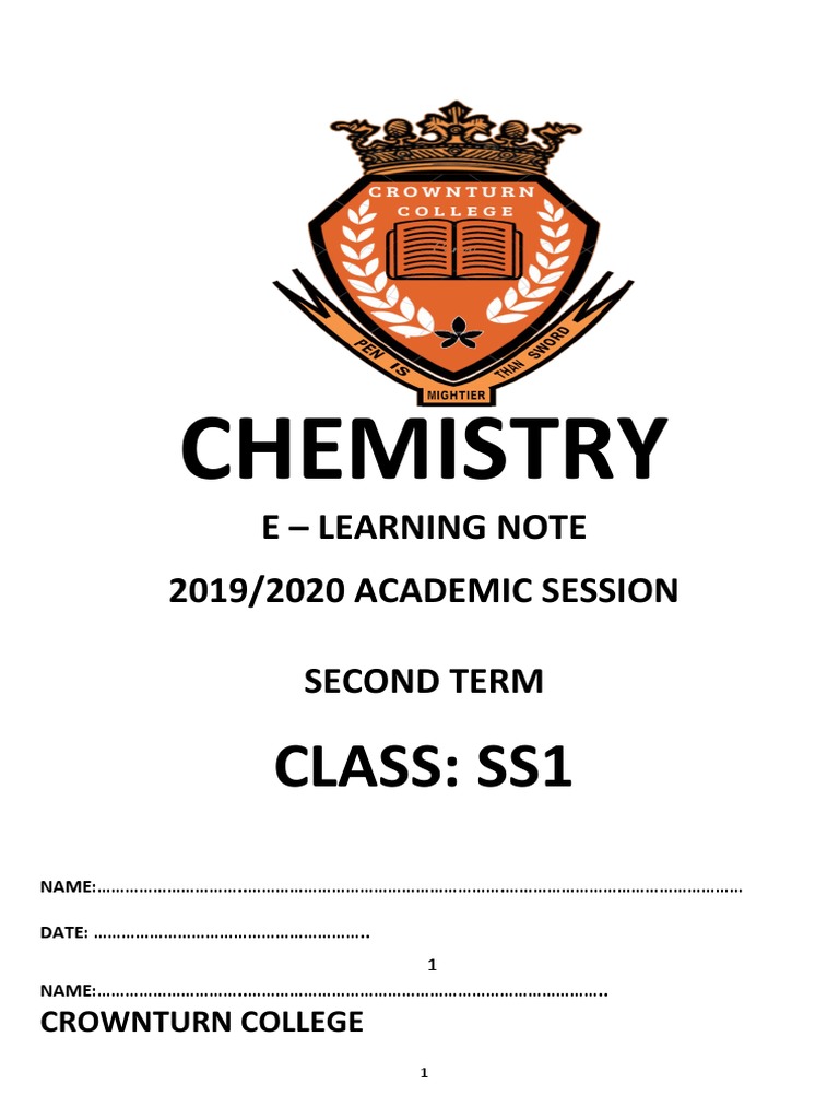 SSS 1 E-Note 2nd Term Chemistry | PDF | Mole (Unit) | Chemical Bond