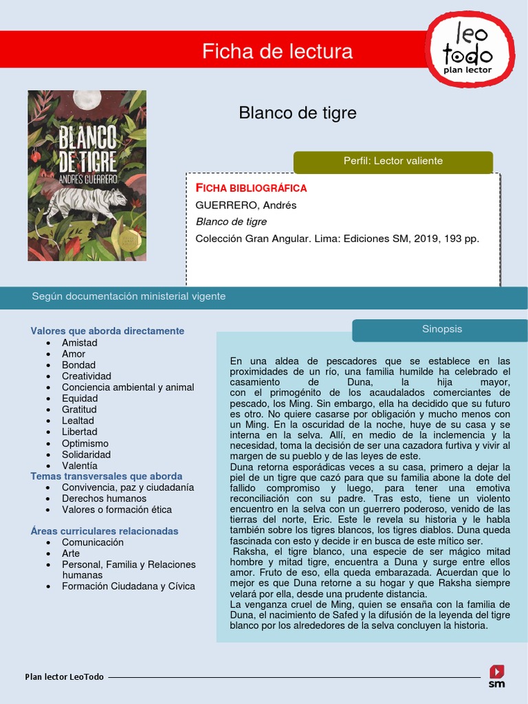 Blanco De Tigre Ficha Leotodo Descargar Gratis Pdf Familia Amor