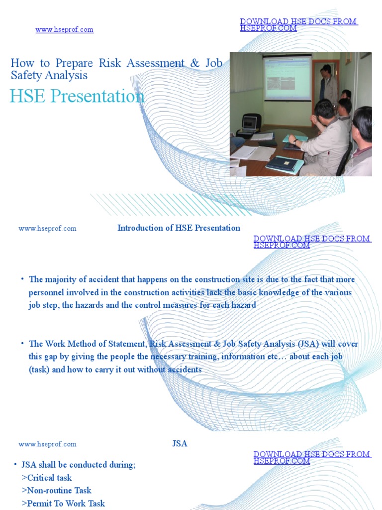 HSE Presentation On Risk Assessment & Job Safety Analysis | PDF | Risk ...