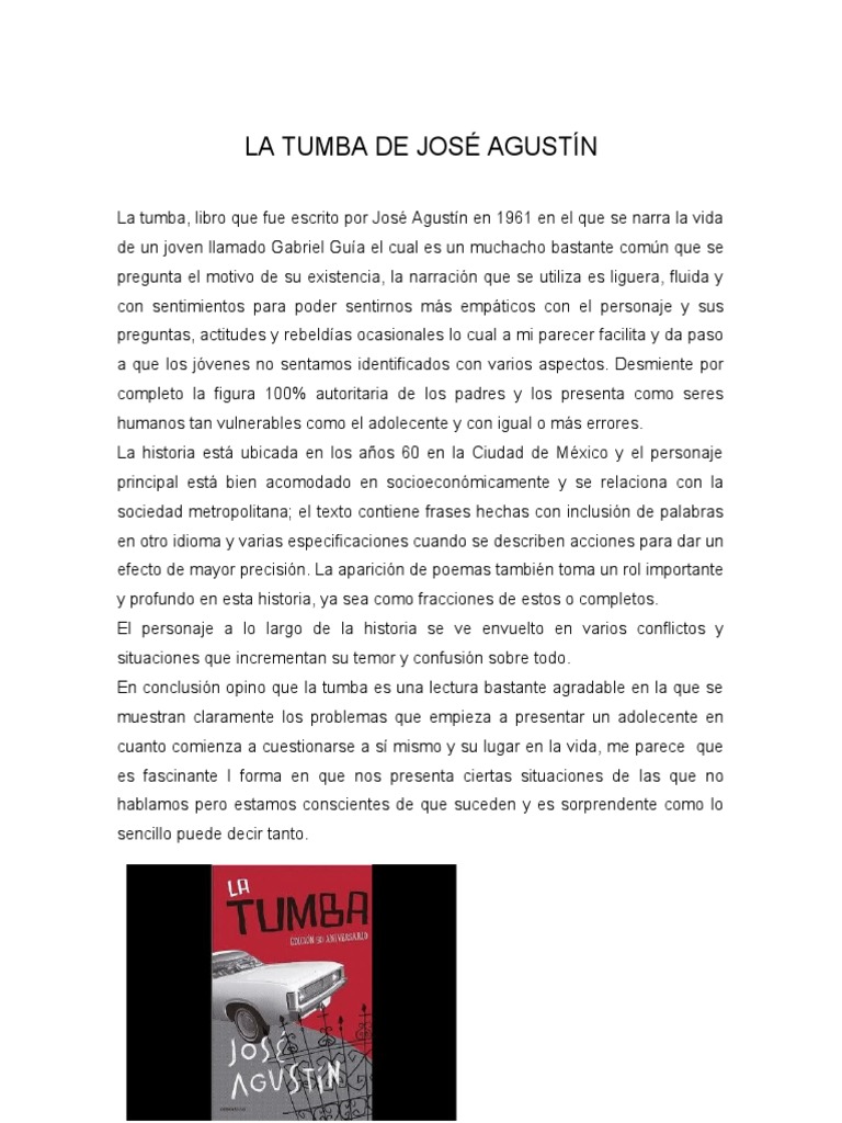 Reseña de La Tumba de José Agustín. | PDF