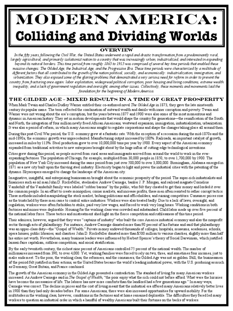 Modern America - Colliding & Dividing Worlds - Gilded Age | Download ...