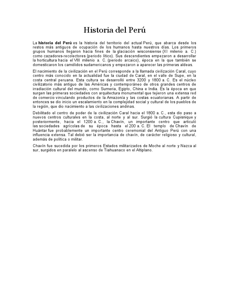 Historia Del Perú | PDF
