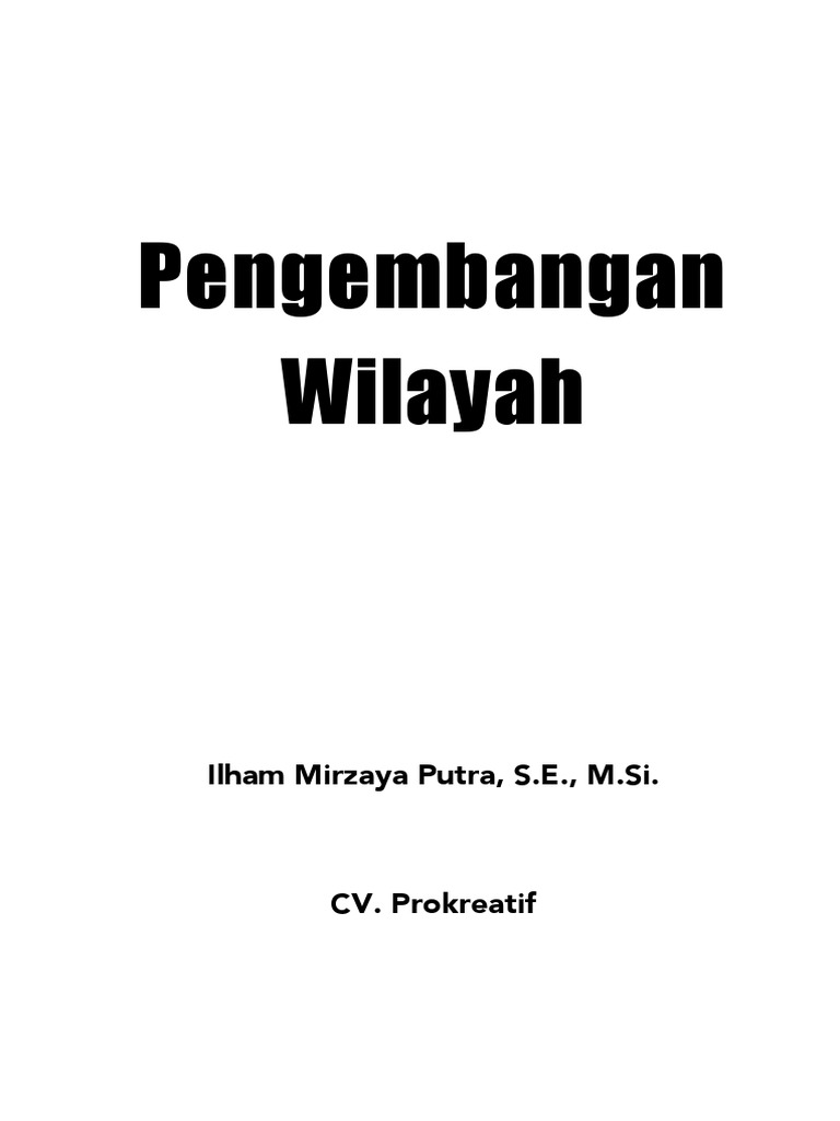 Buku Ajar Pengembangan Wilayah | PDF