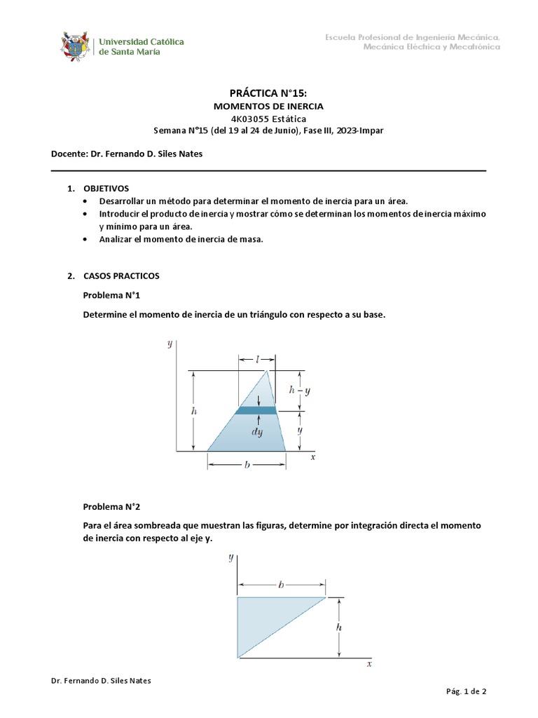 Laboratorio N°15-Estatica | PDF