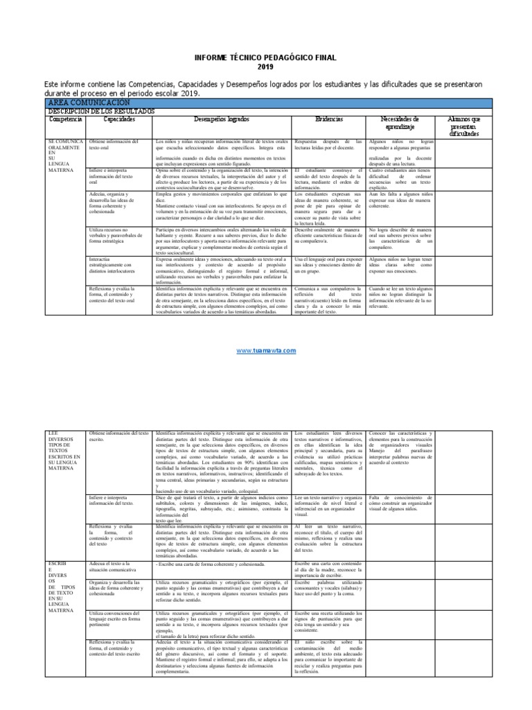 Informe Tecnico Pedagogico Final 2019 | PDF | Geometría | Aprendizaje Informe Tecnico Pedagogico Final 2019 | PDF | Geometría | Aprendizaje
