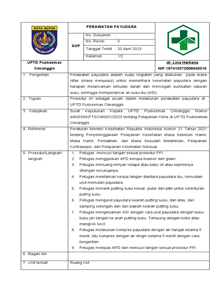 Sop 45 Perawatan Payudara | PDF