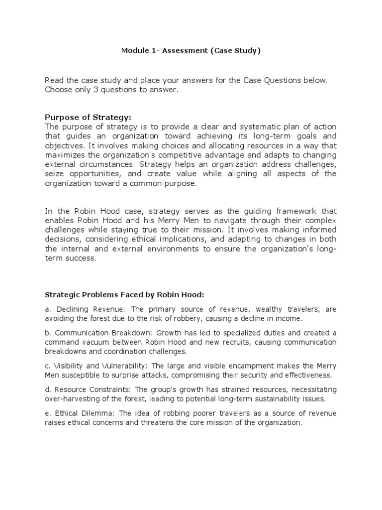 Case Analysis - Robin Hood | PDF | Strategic Planning | Sustainability