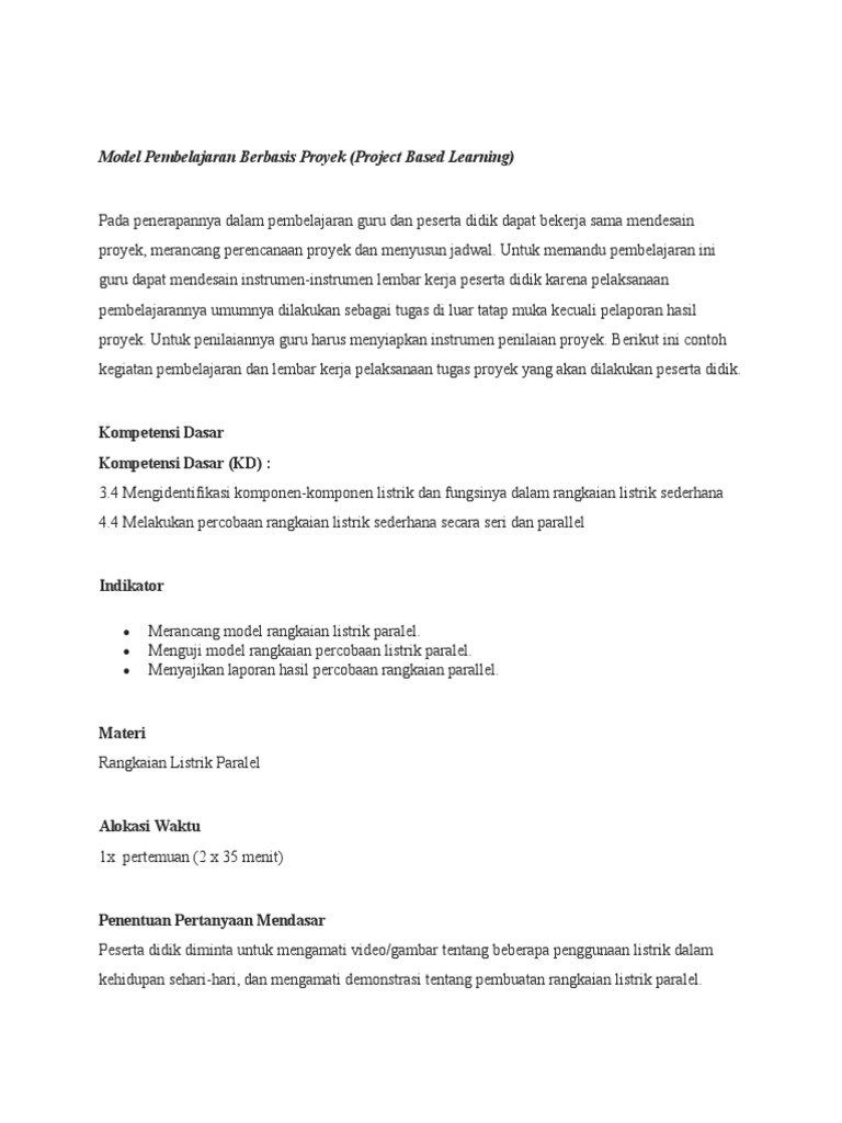 Model Pembelajaran Berbasis Proyek | PDF | Seni | Komputer