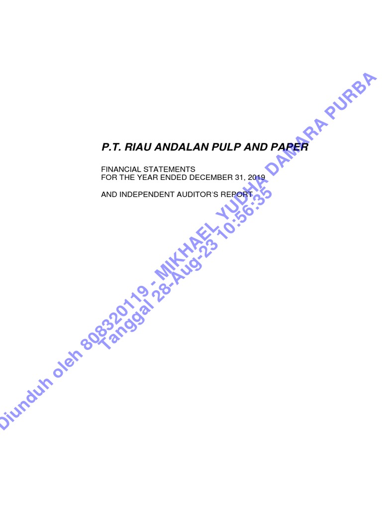 Laporan Keuangan RAPP 2019 | PDF | Financial Audit | Historical Cost