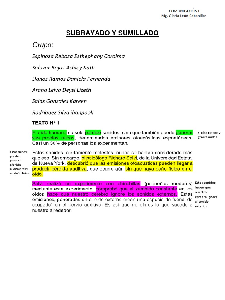 PRÁCTICA CALIFICADA - Subrayado y Sumillado | PDF | Autoestima | Temor