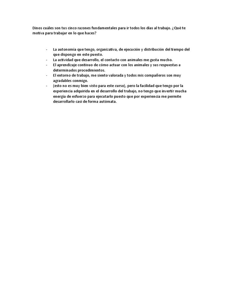 5 Razones para Ir Al Trabajo | PDF 5 Razones para Ir Al Trabajo | PDF