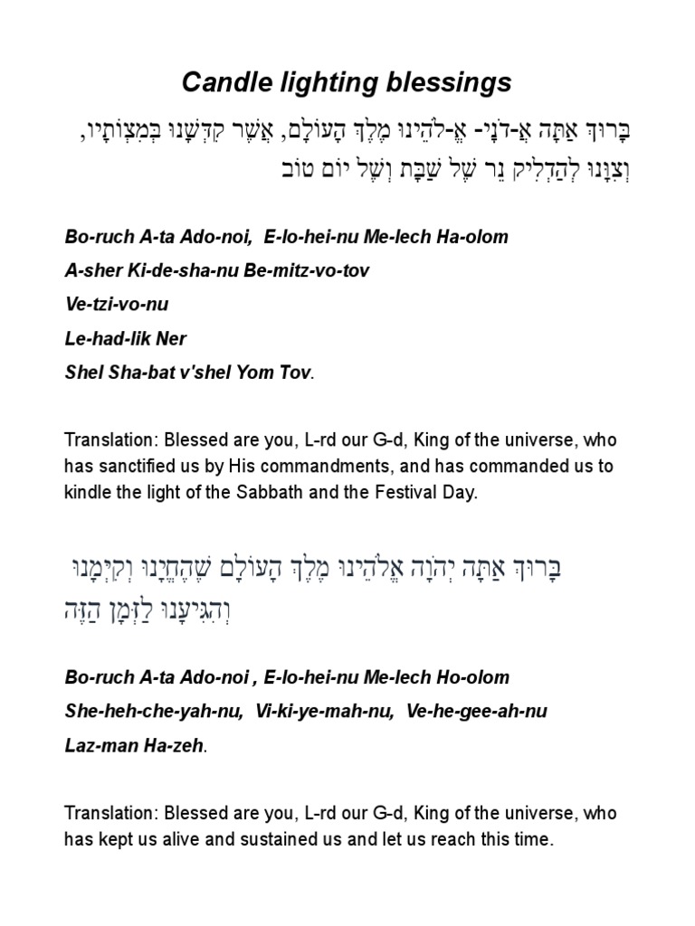 Candle Lighting Text | PDF