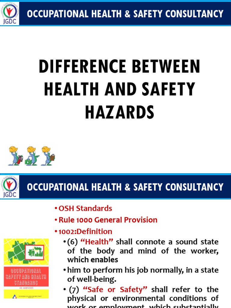 Module 1 - D - DIFFERENCE BETWEEN HEALTH AND SAFETY HAZARDS | PDF