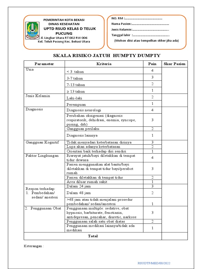 Skala Risiko Jatuh Pasien Anak | PDF | Sains & Matematika