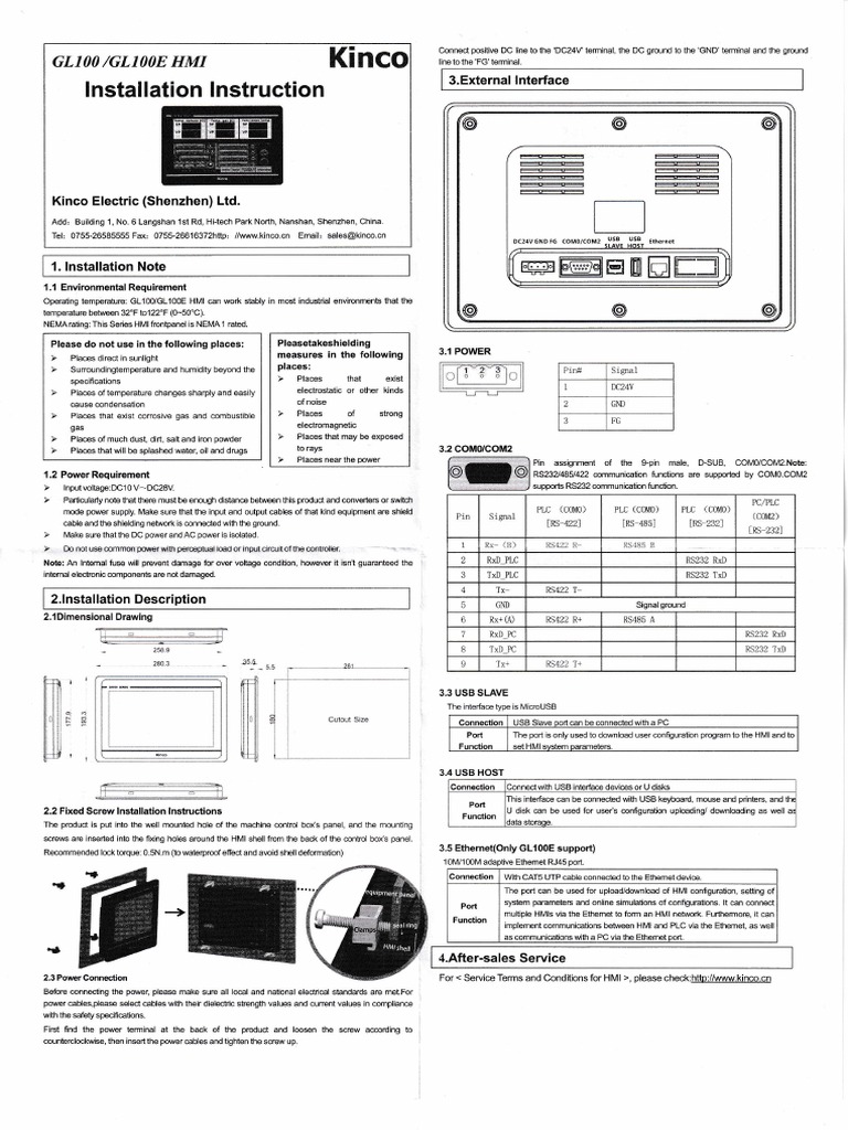 HMI Installation Guidelines and Requirements | PDF | Power Supply ...