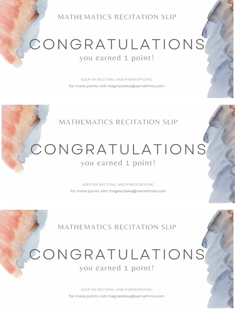 Recitation Slip | PDF