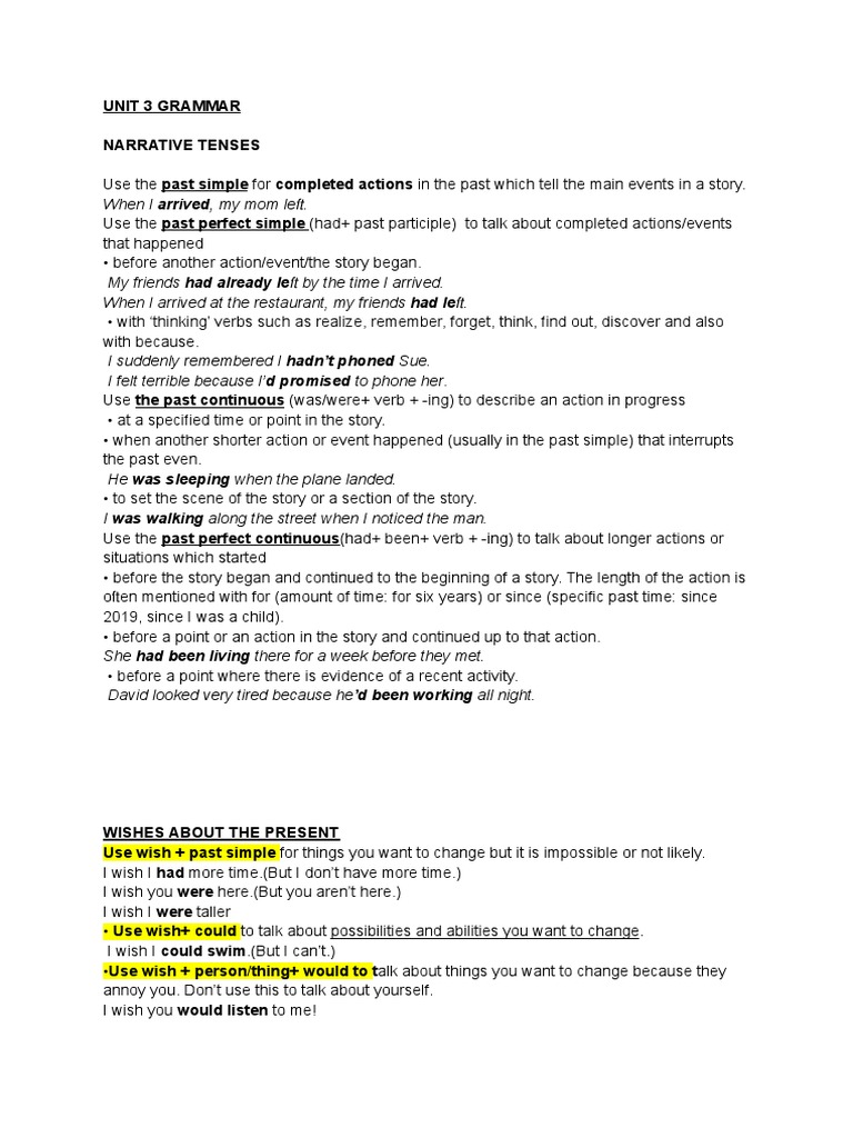 Unit 3 Grammar | PDF | Languages | Foreign Language Studies