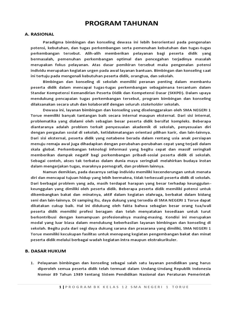 Program BK Kelas 12 | PDF