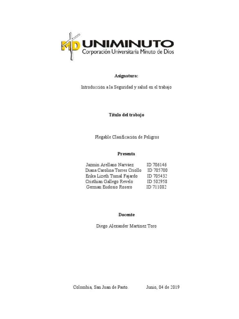 Plegable SST Riesgos | PDF | Riesgo | Patógeno