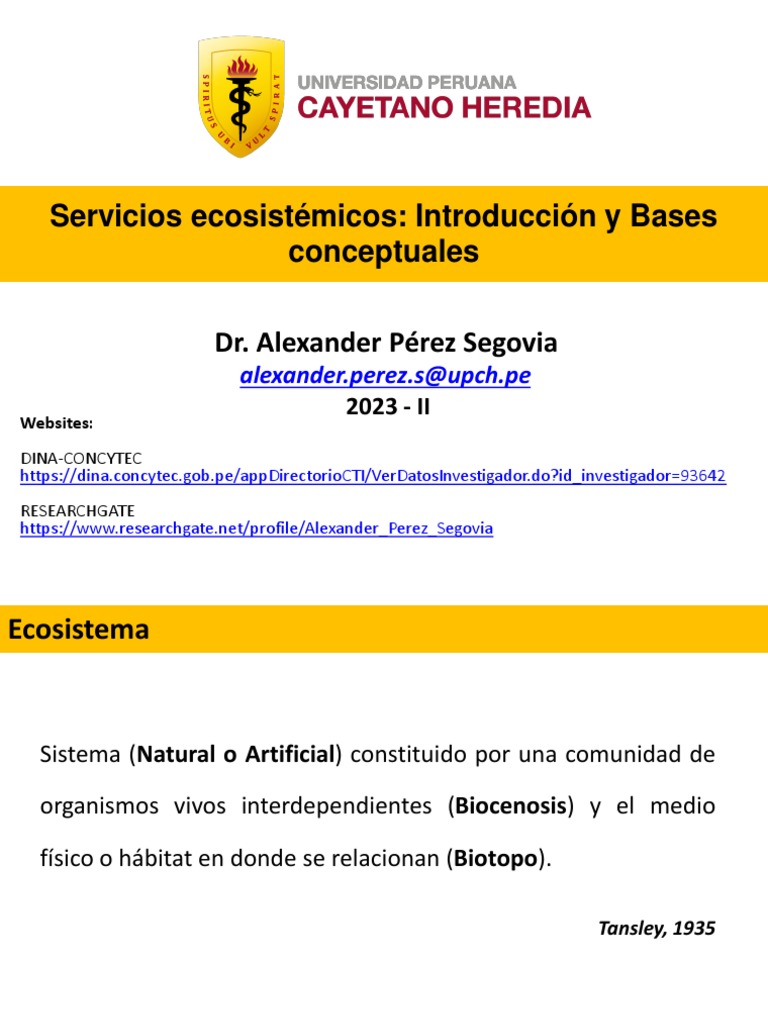 Clase 1 - Servicios Ecosistemicos | PDF | Ecosistema | Ciencias de la Tierra