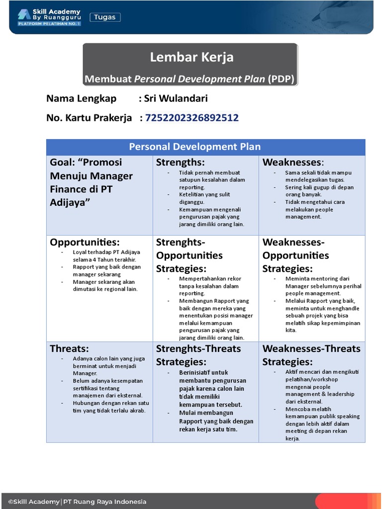 TPM 3 PDP - (Sri Wulandari) | PDF | Karier & Perkembangan | Bisnis