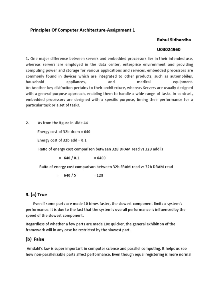 Principles of Computer Architecture-Assignment 1 | PDF | Central ... Principles of Computer Architecture-Assignment 1 | PDF | Central ...