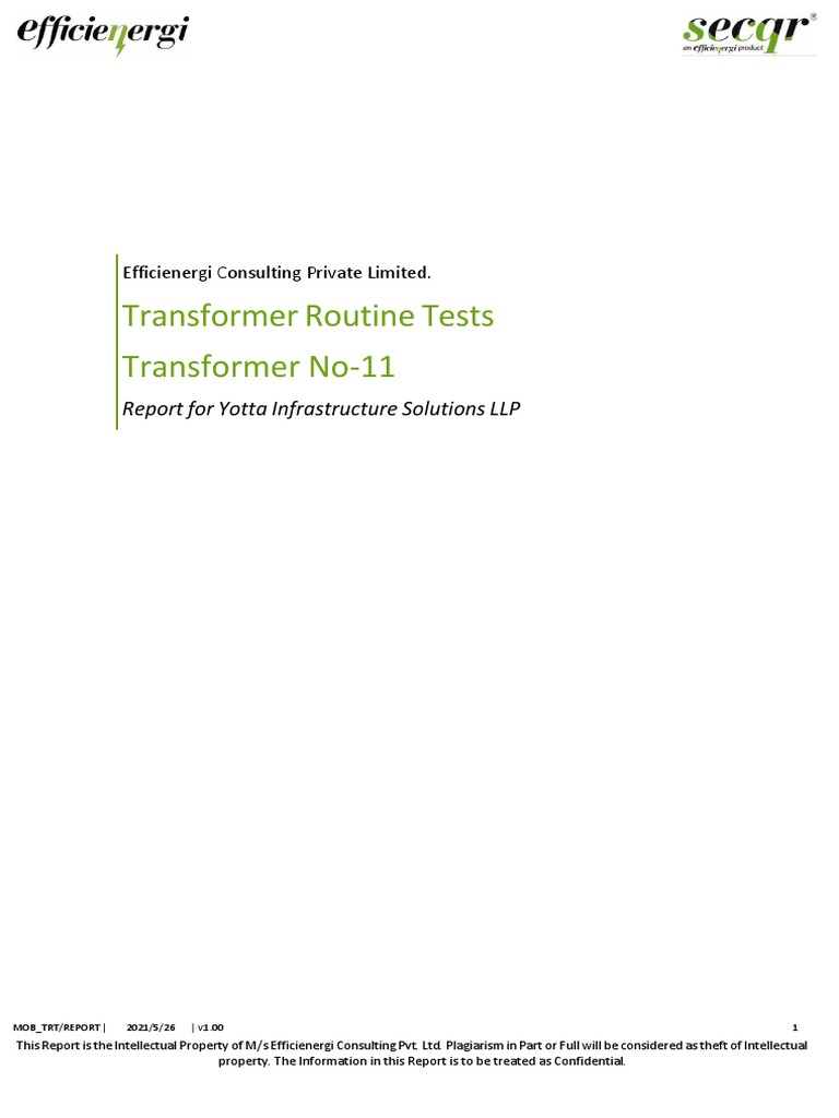 Transformer Routine Tests Pdf Transformer Electrical Resistance