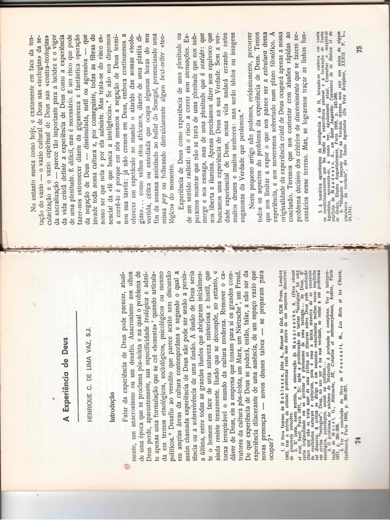Experiência de Deus - Lima Vaz (2) | PDF