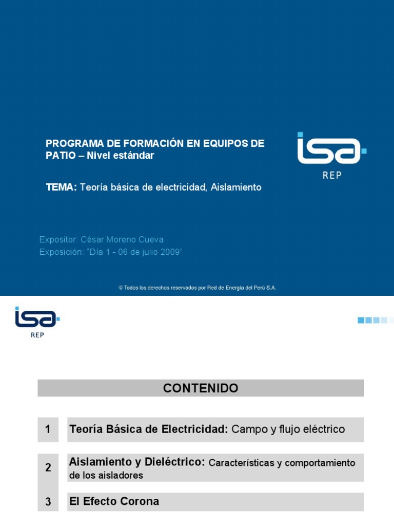 ISA REP - Electricidad Básica | PDF | Aislador (Electricidad ...