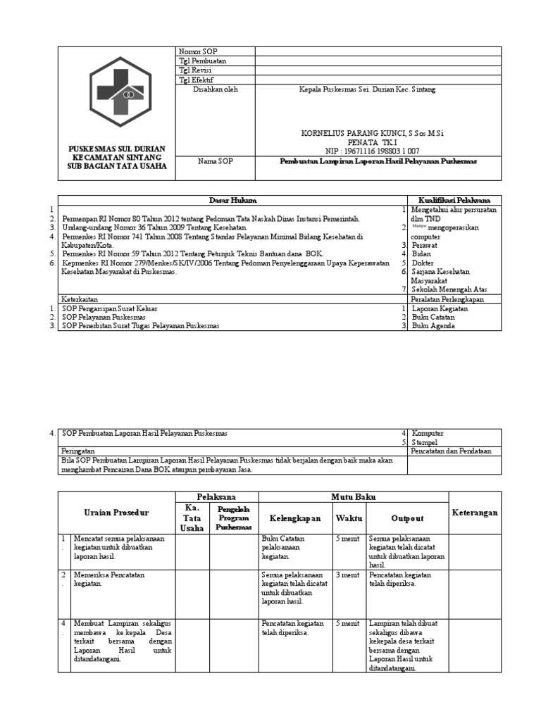 Sop Kasubbag Tu | PDF
