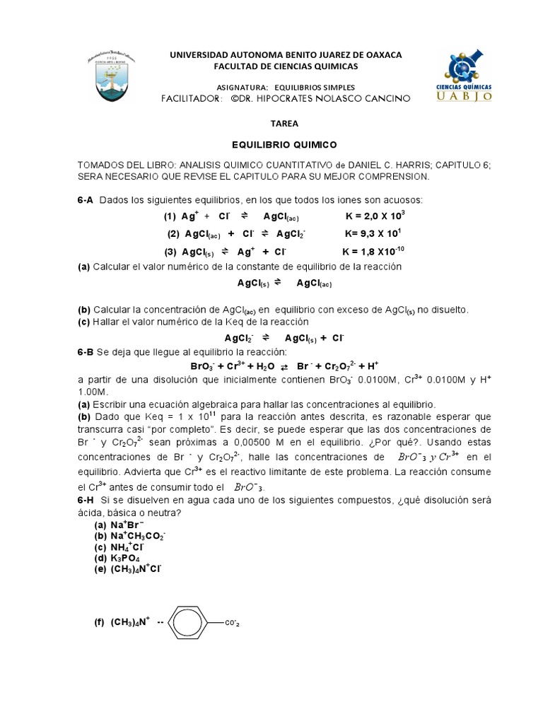 Equilibrio Quimico Harris | PDF | Equilibrio químico | Ramas de la ...