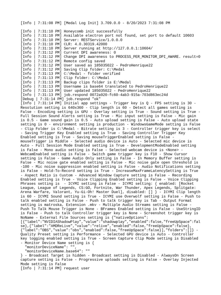 Medal Log 20230820 | PDF | File System | Software