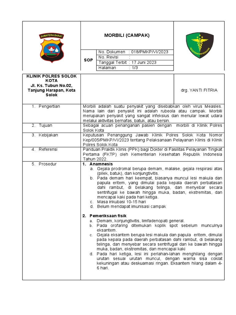 SOP Morbili | PDF