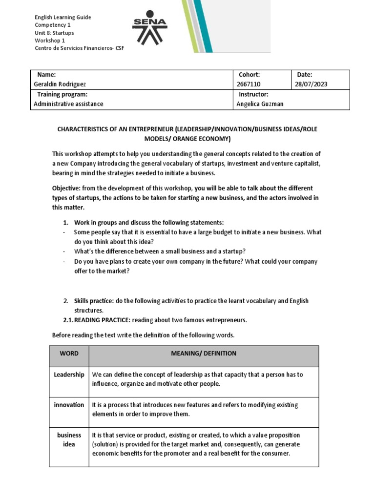 Workshop 1 Startups Pdf The Walt Disney Company Walt Disney