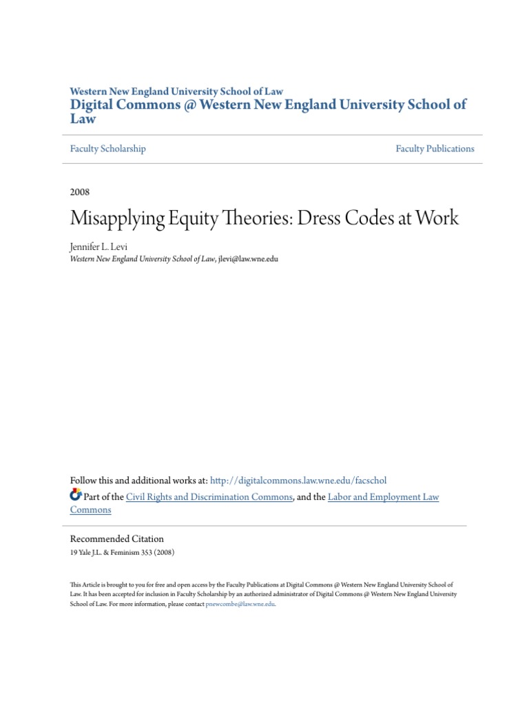 Misapplying Equity Theories: Dress Codes at Work: Digital Commons at ...